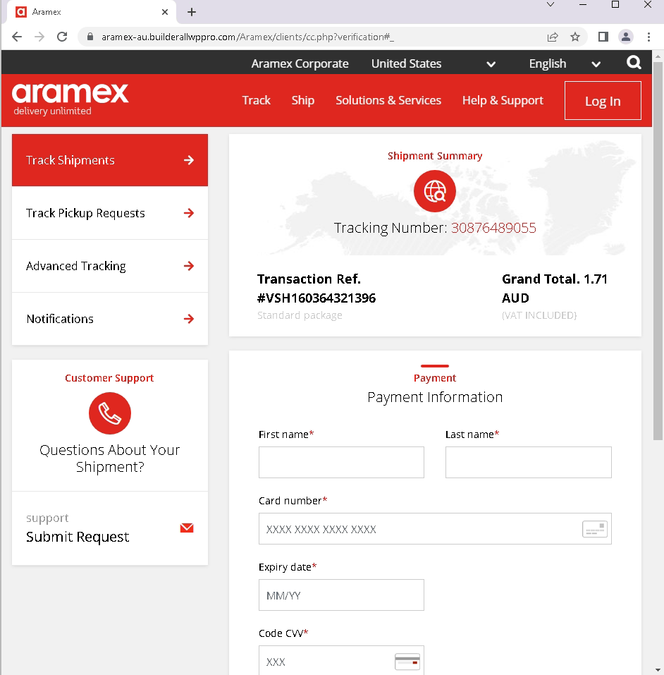 Aramex Scam Email Warns of Unpaid Customs Duties